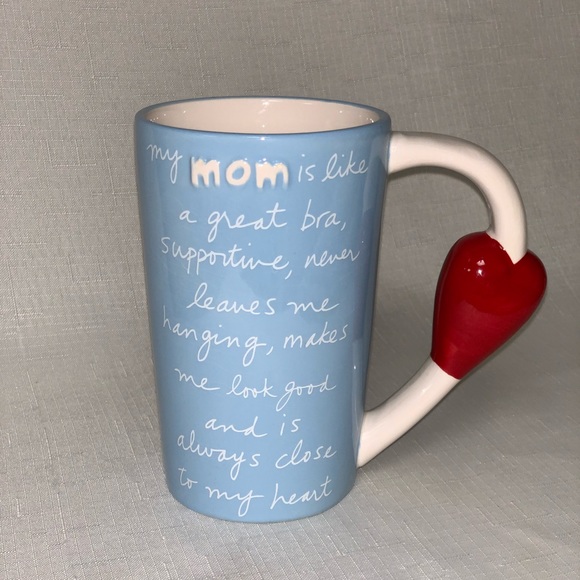 Dining | Supportive Mom Novelty Decorative Mug Blue Red Heart Funny Bra ...